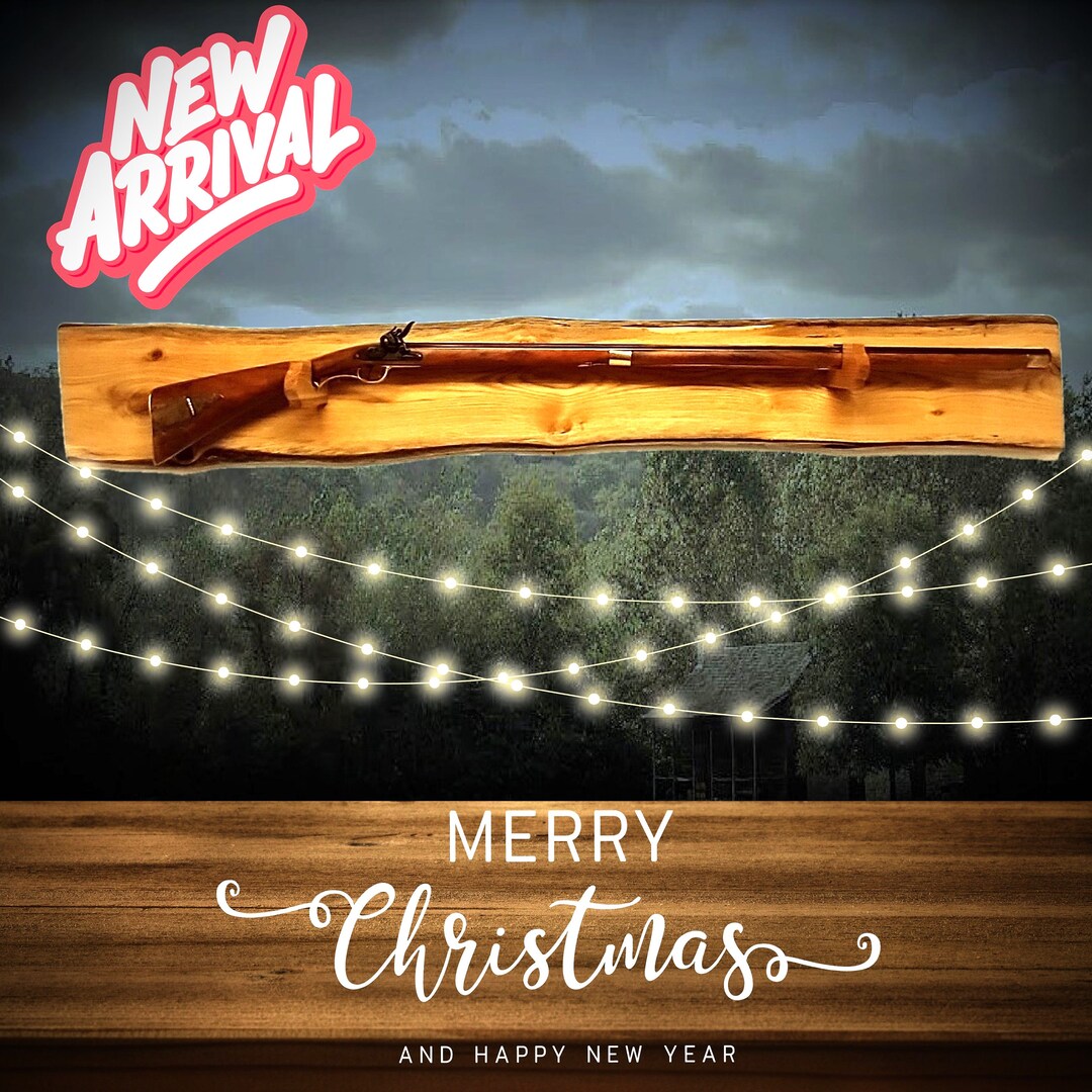 Rustic Live Edge Swamp Oak Musket Display Natural Knotty Grained Warm ...