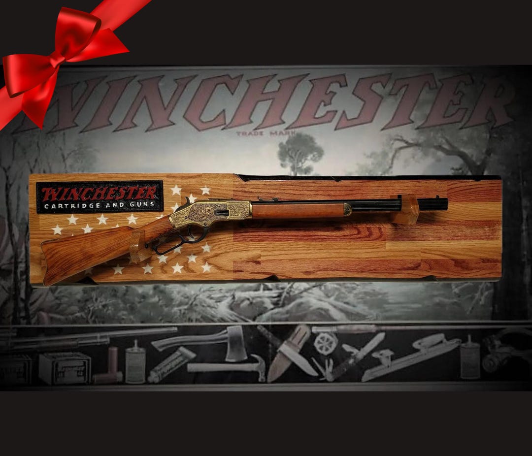 Rustic Winchester 50 White Star Lever Action Rifle Display Faux Live ...