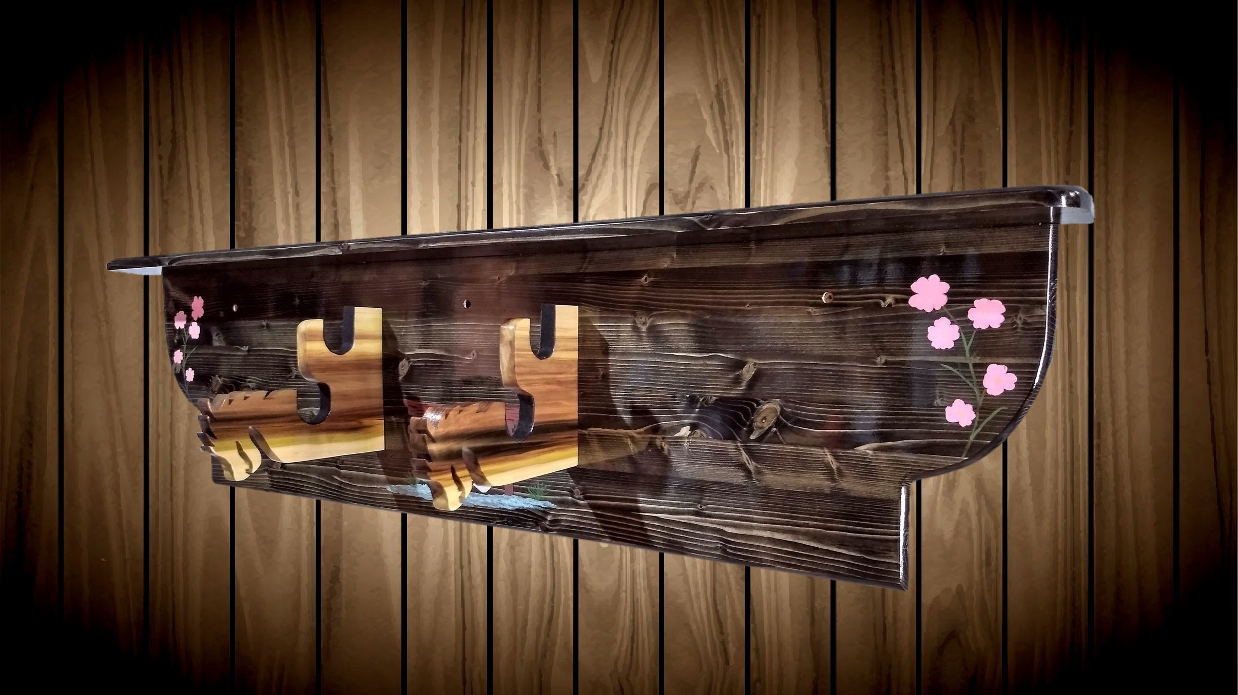 2 Tier Katana Bokken Samurai Sword Display Rack Shelf Dragon Holders ...