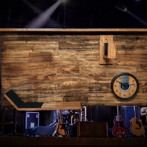 Unique Acoustical Guitar Wall Shelf Clock Display Music Autographed ...