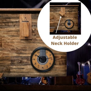 Unique Acoustical Guitar Wall Shelf Clock Display Music Autographed ...