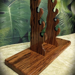 Unique Traditional 4-tier Zebra Wood Katana and Wakizashi Sword Display ...