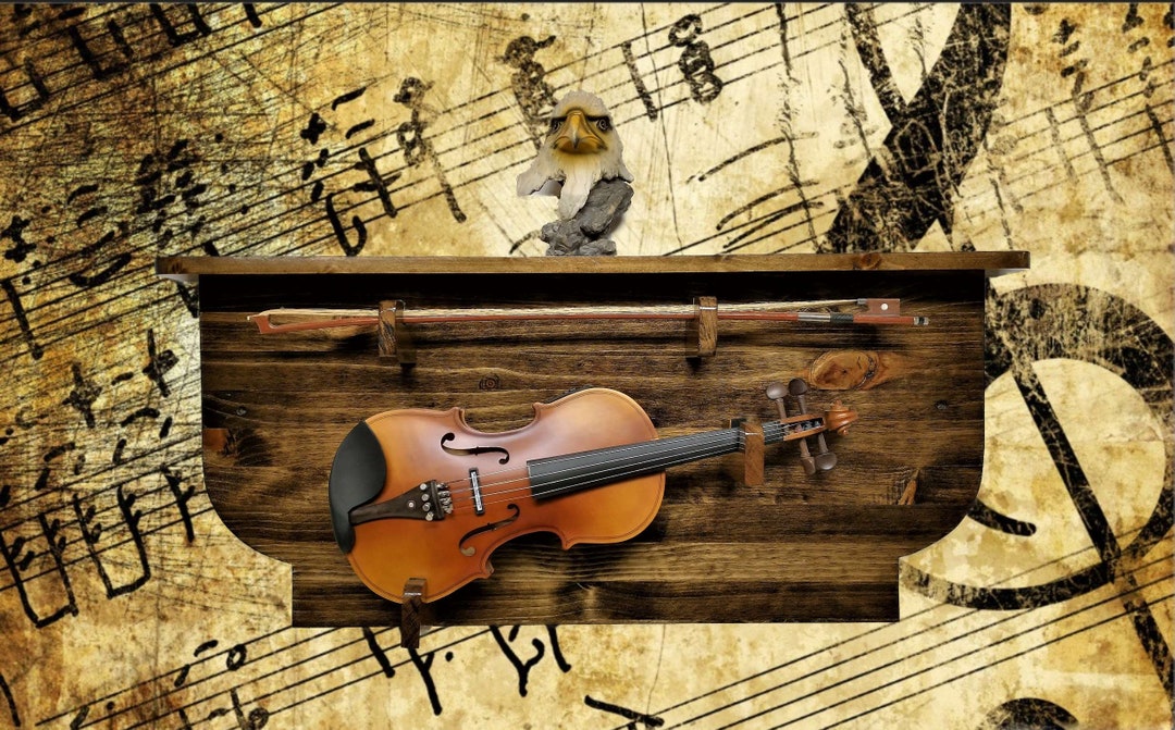 Rustic Violin Display Rack: Knotty Pine With Walnut Finish - Etsy