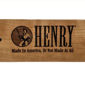 Rustic CHERRY Pyrography Wood Burned Henry Gun Rifle Plaque Ranch ...