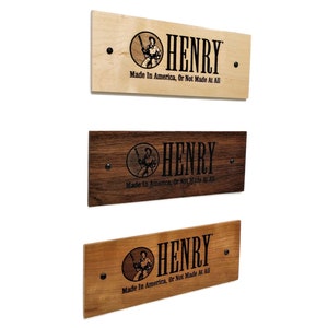 Henry Gun Rifle Plaque Pyrography Wood Burned Rustic Walnut Ranch ...