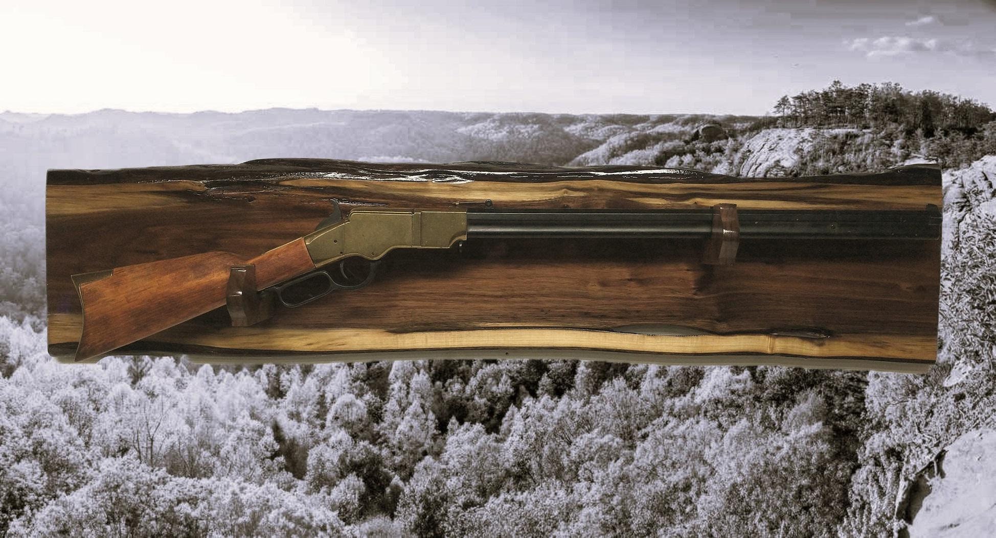 Rustic Live Edge Lever Action Stunning Black Walnut Rack for Rifle ...