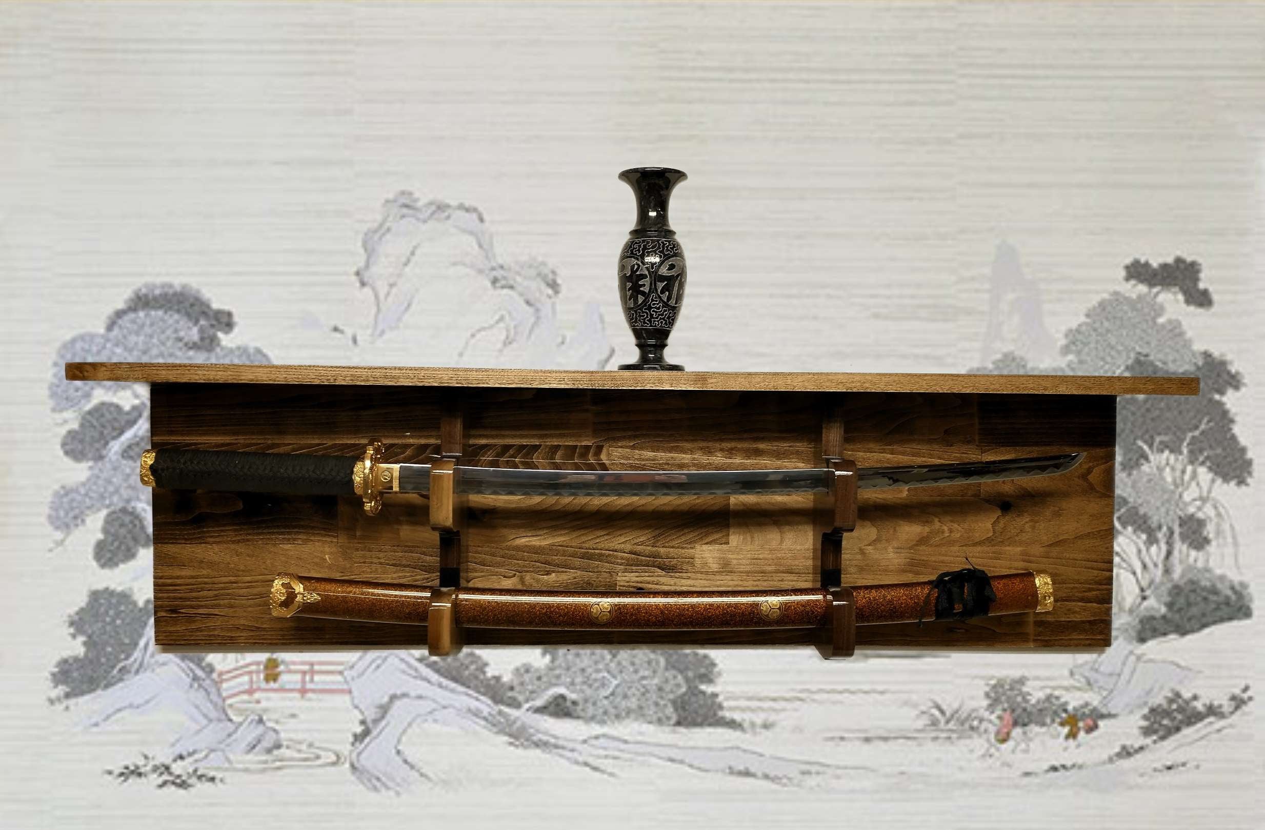 Traditional Samurai Katana, Military Sword and Sheath Display ...