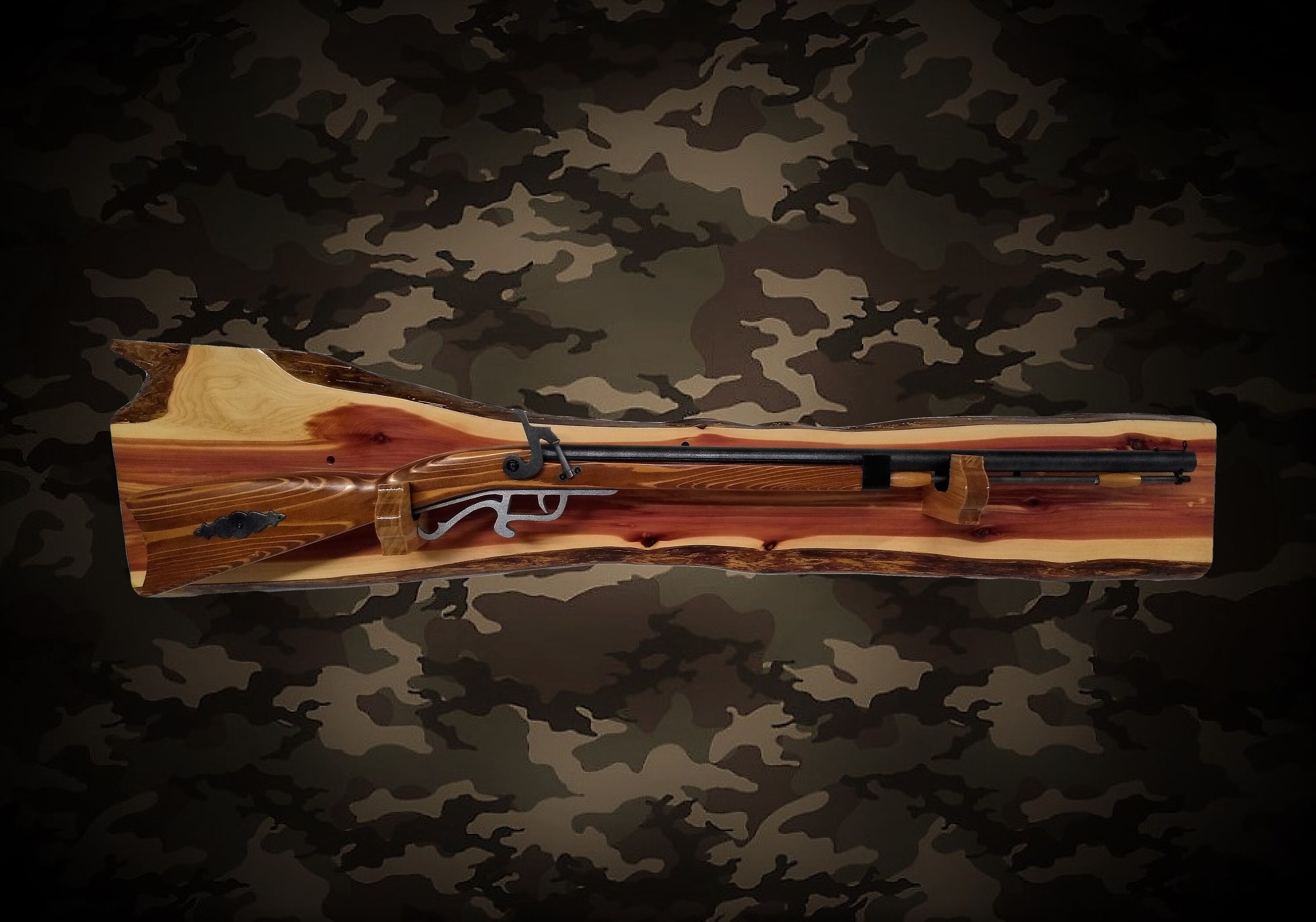 Rustic Wood Gun Rack Display Live Edge Cedar Rifle Shotgun Cabin ...