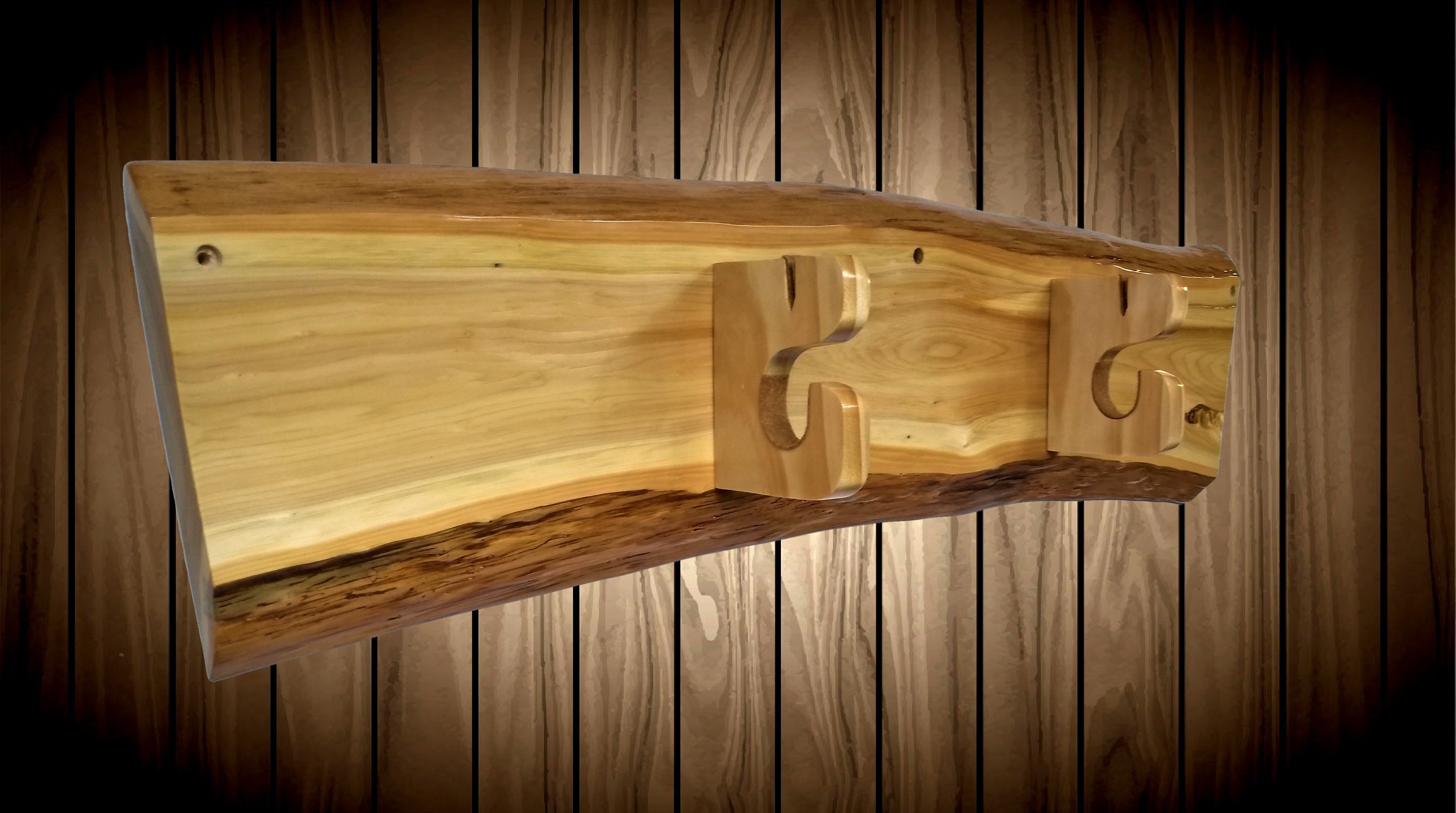 Rustic Sword Rack Display, Live Edge Cedar, Wall Mount, Blade and ...