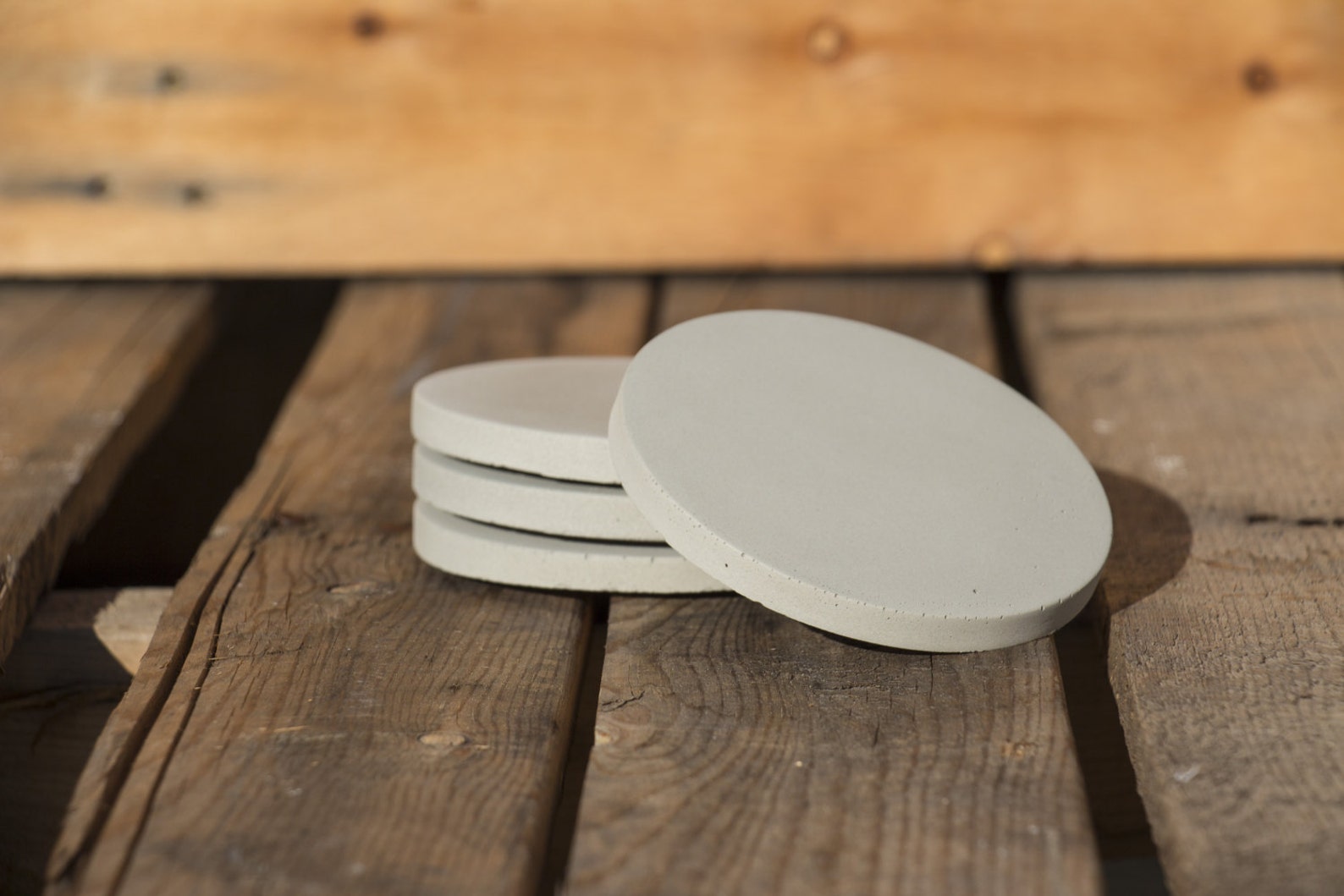 Grey Circular Concrete Coaster 4 Pack / Minimalist Concrete Coaster ...