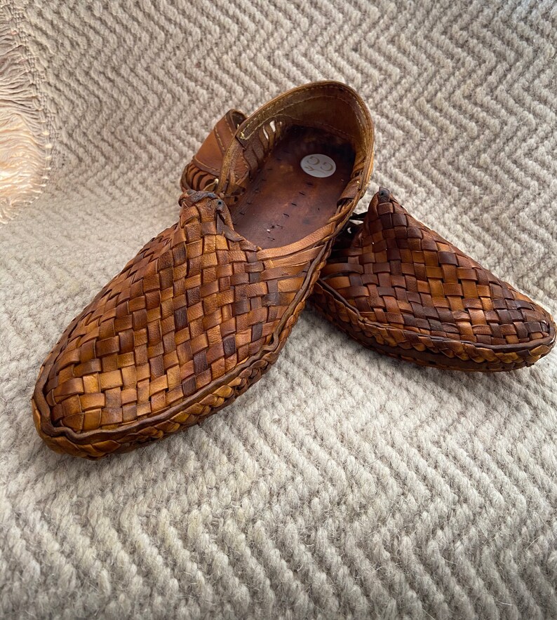 Mens Woven Leather Shoesmenswear Shoeman Mulesindian | Etsy