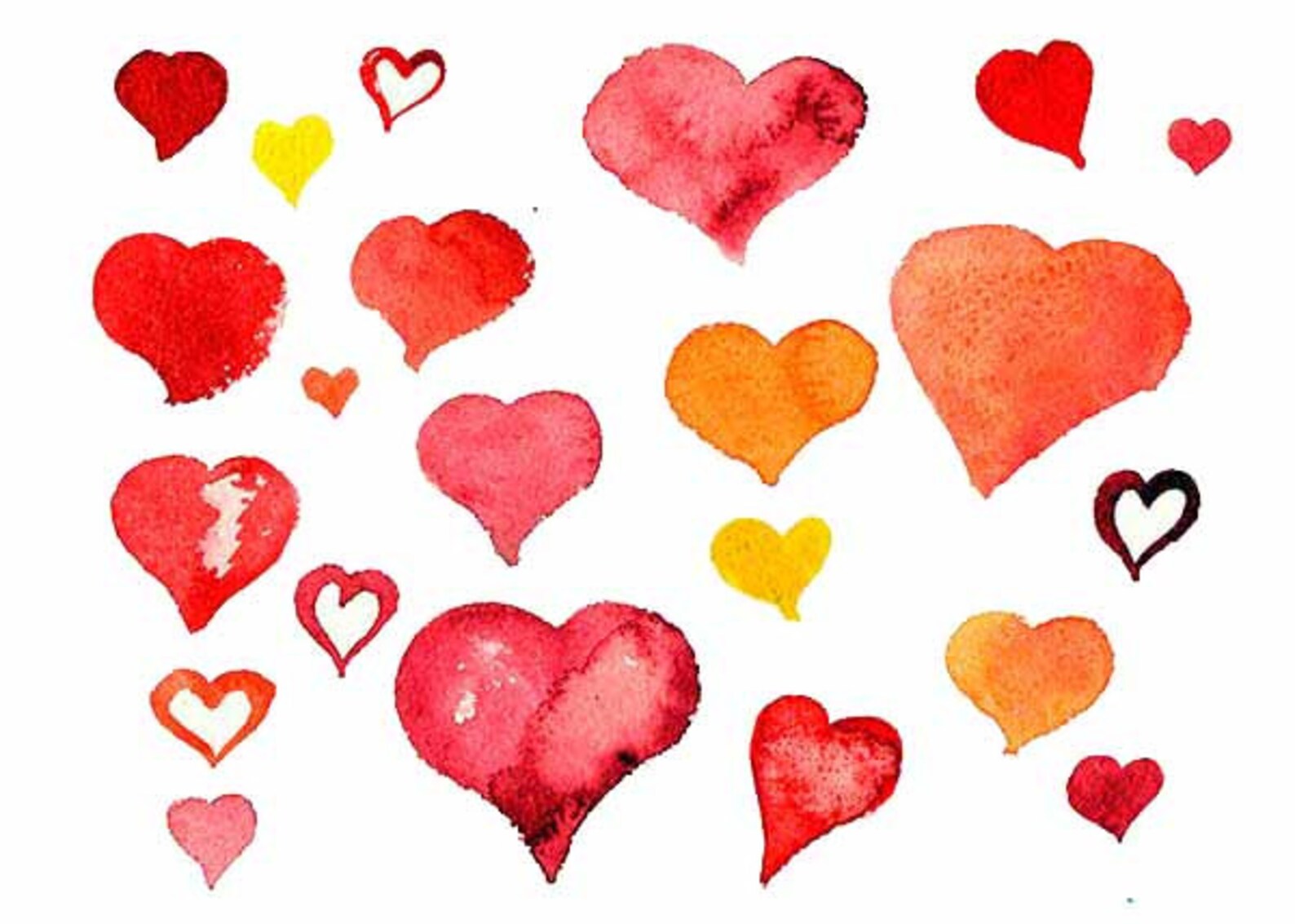 Watercolor Hearts Watercolor Clip Art Digital Watercolor | Etsy