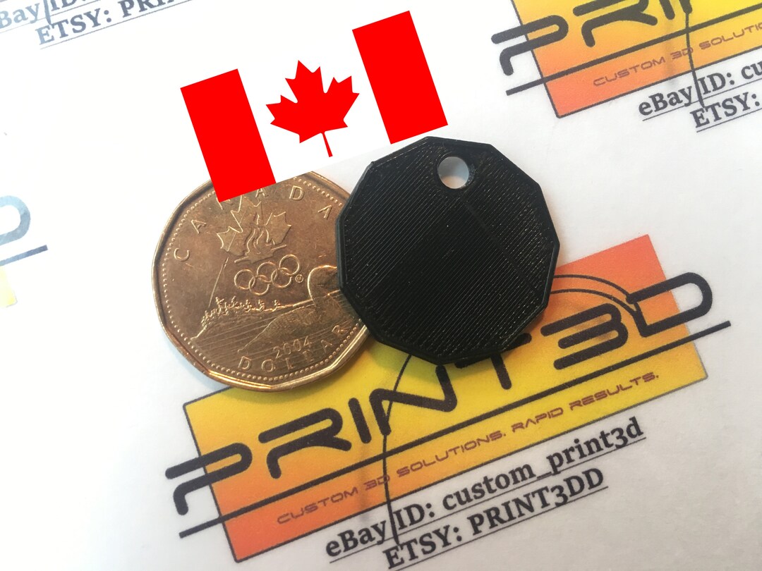 Canadian Shopping Cart Token. Keychain Canada Dollar Loonie Bulk ...