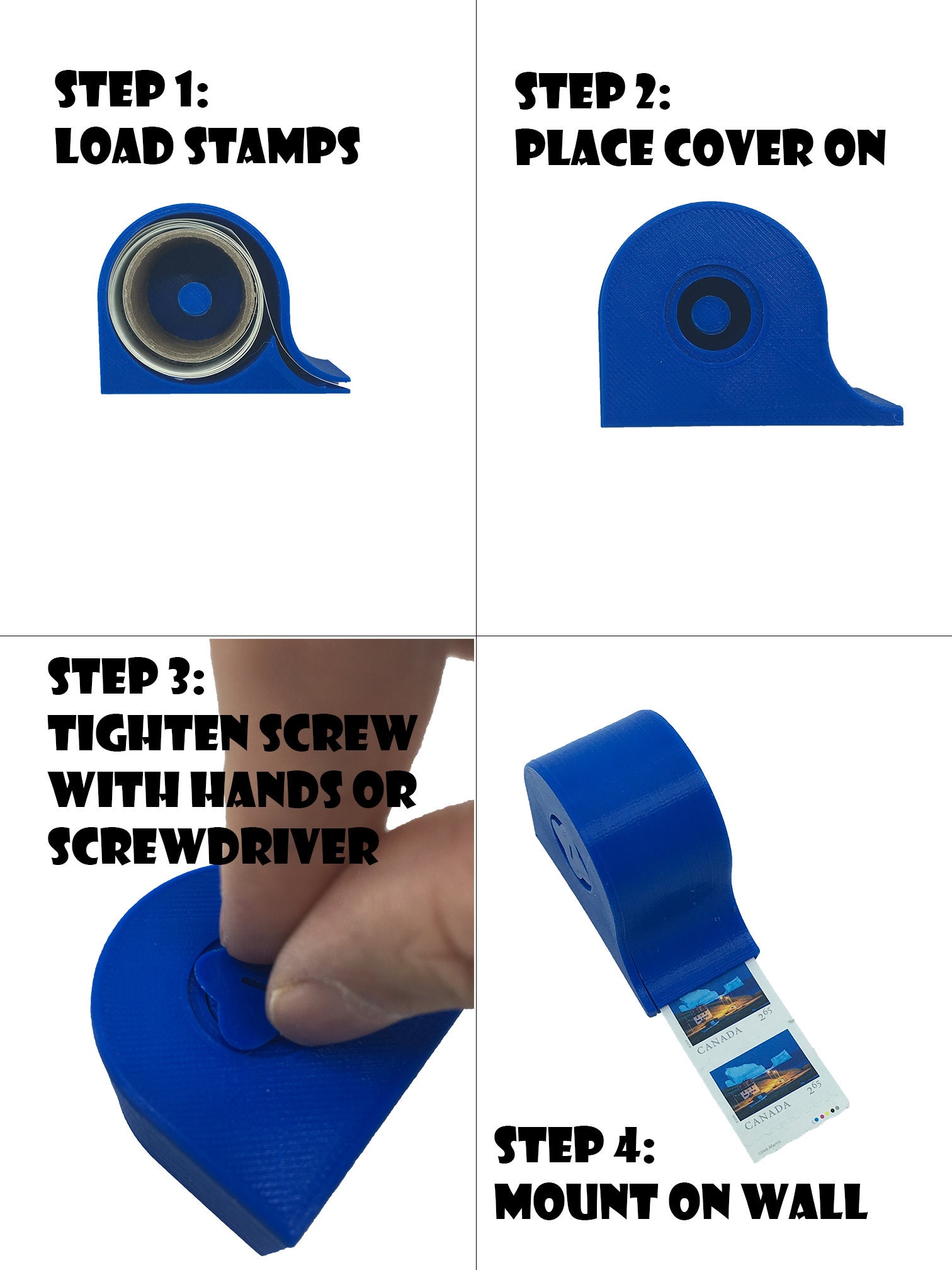 Compact Stamp Coil Dispenser, Holder, Roll, Wall, Mountable, Hanging ...