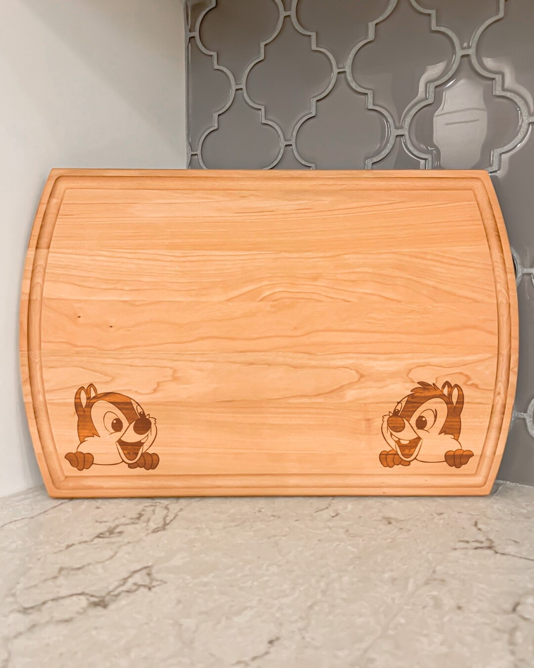 Cheeky Chip & Dale Engraved Boards (4 Sizes, Two Tone, Cherry/maple ...