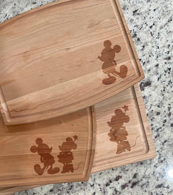 Mickey & Minnie Engraved Boards 3 Designs 4 Sizes Cherry - Etsy