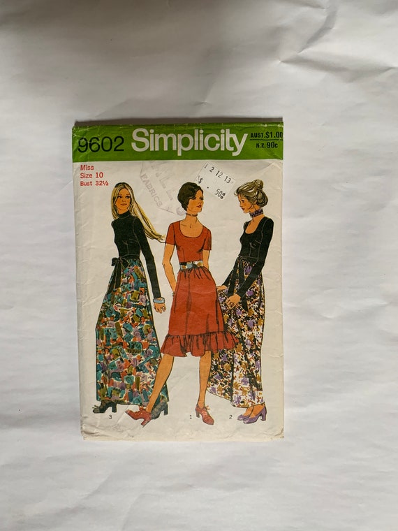 Vintage Pattern 1970s. Simplicity 9602. Dated 1971. Bust 32 - Etsy ...