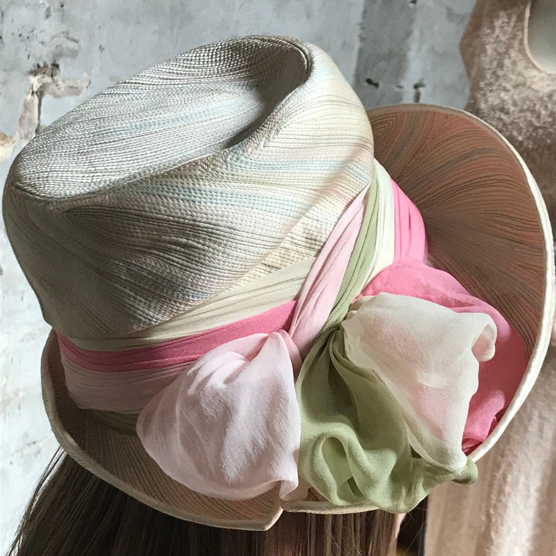Late 1960s Early 1970s Hat by Rondel's Cream Silk Satin - Etsy