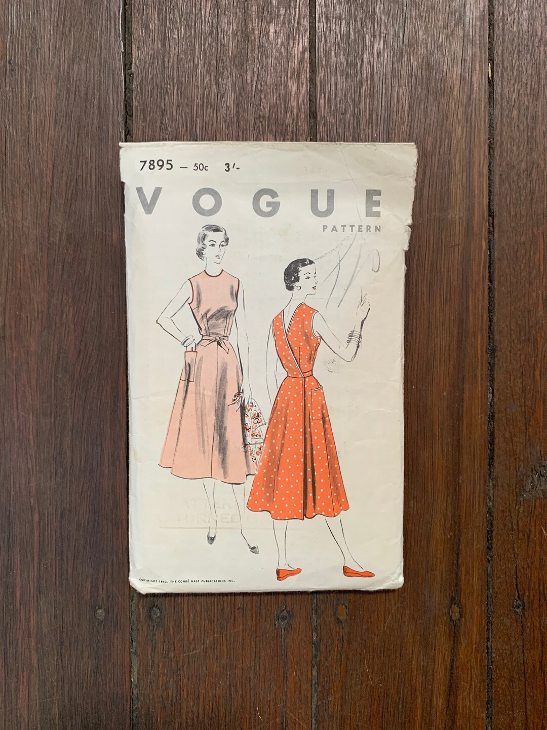 Vogue Pattern, 1950s. Wrap Around Dress. Vintage Vogue.1952. - Etsy