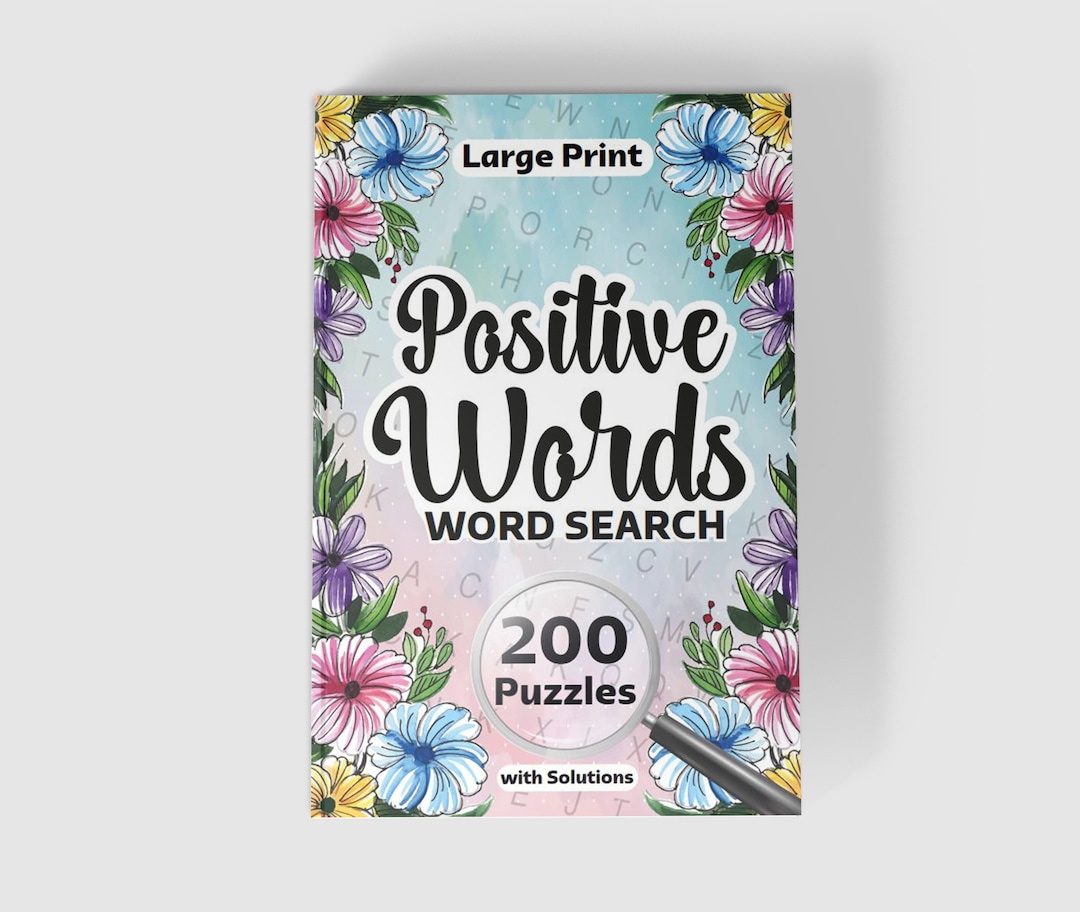 Large Print Positive Words Word Search Puzzle Book - Etsy