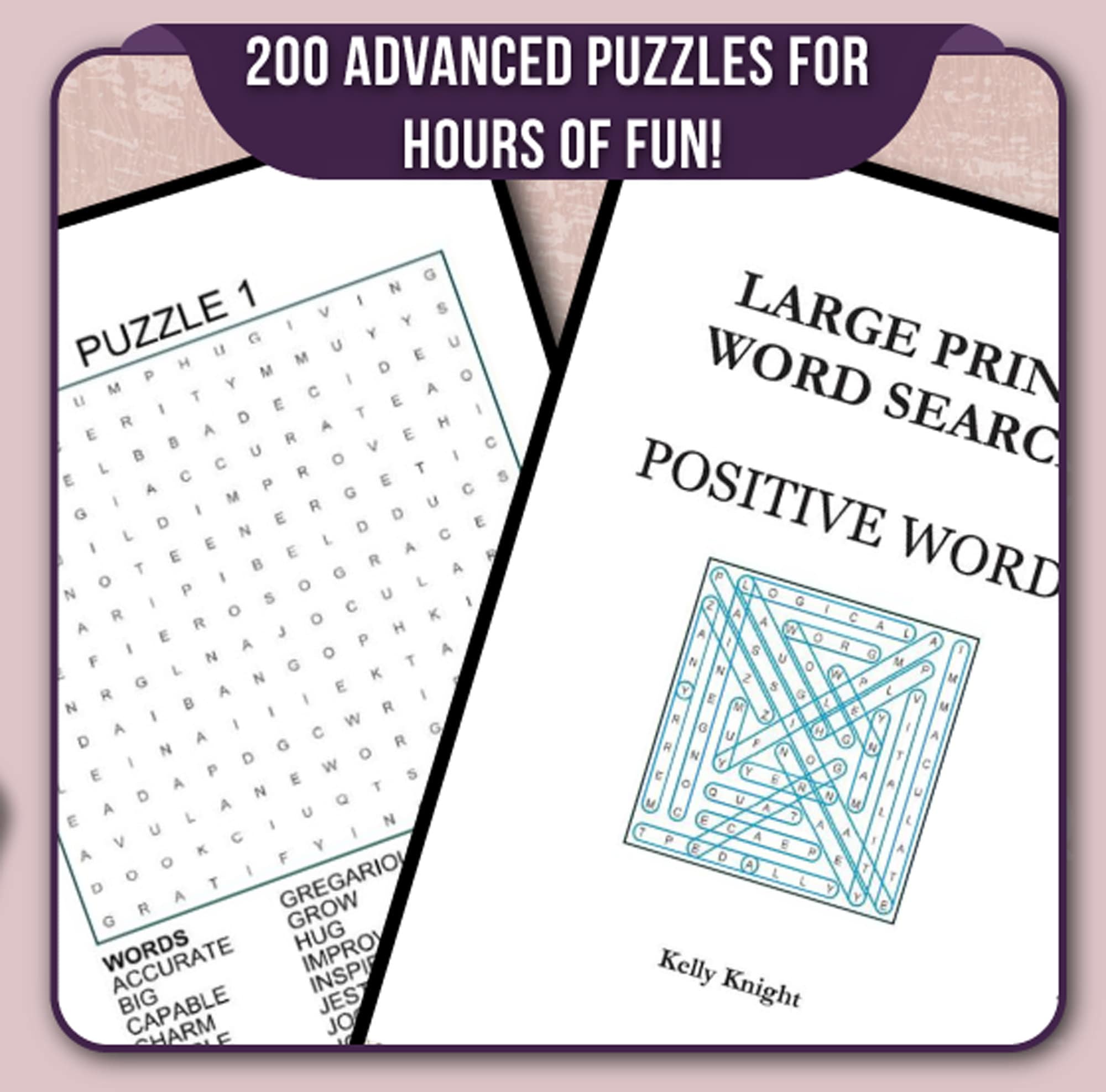 Large Print Positive Words Word Search Puzzle Book - Etsy