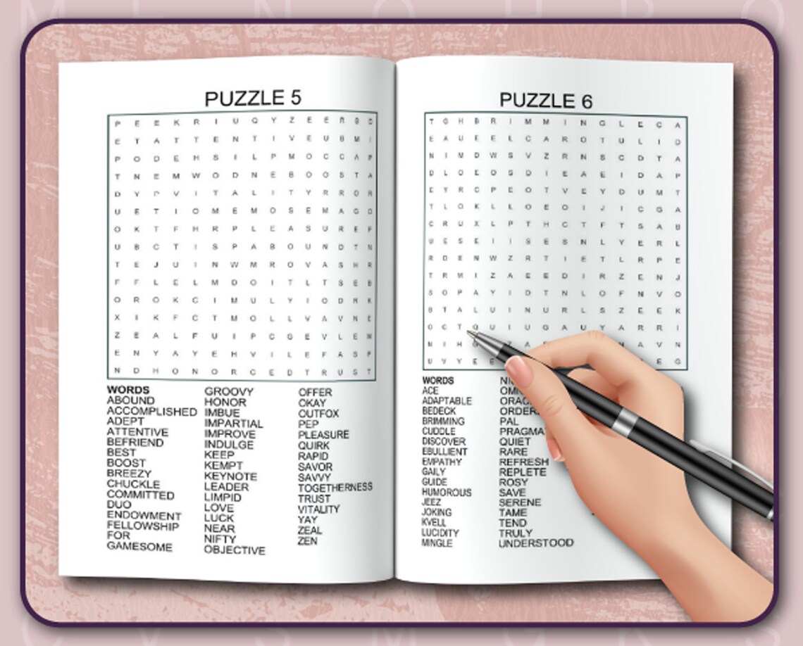 Large Print Positive Words Word Search Puzzle Book - Etsy