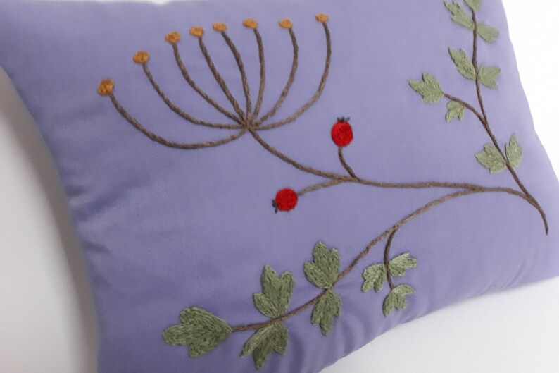 Hand Embroidered Floral Cushion. - Etsy UK