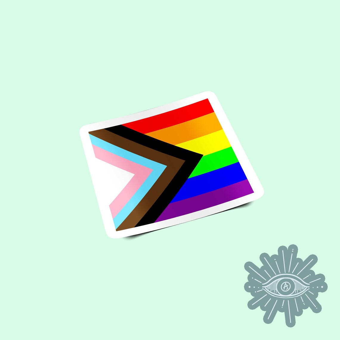Square Progress Pride Flag Sticker Rainbow Inclusive Flag - Etsy