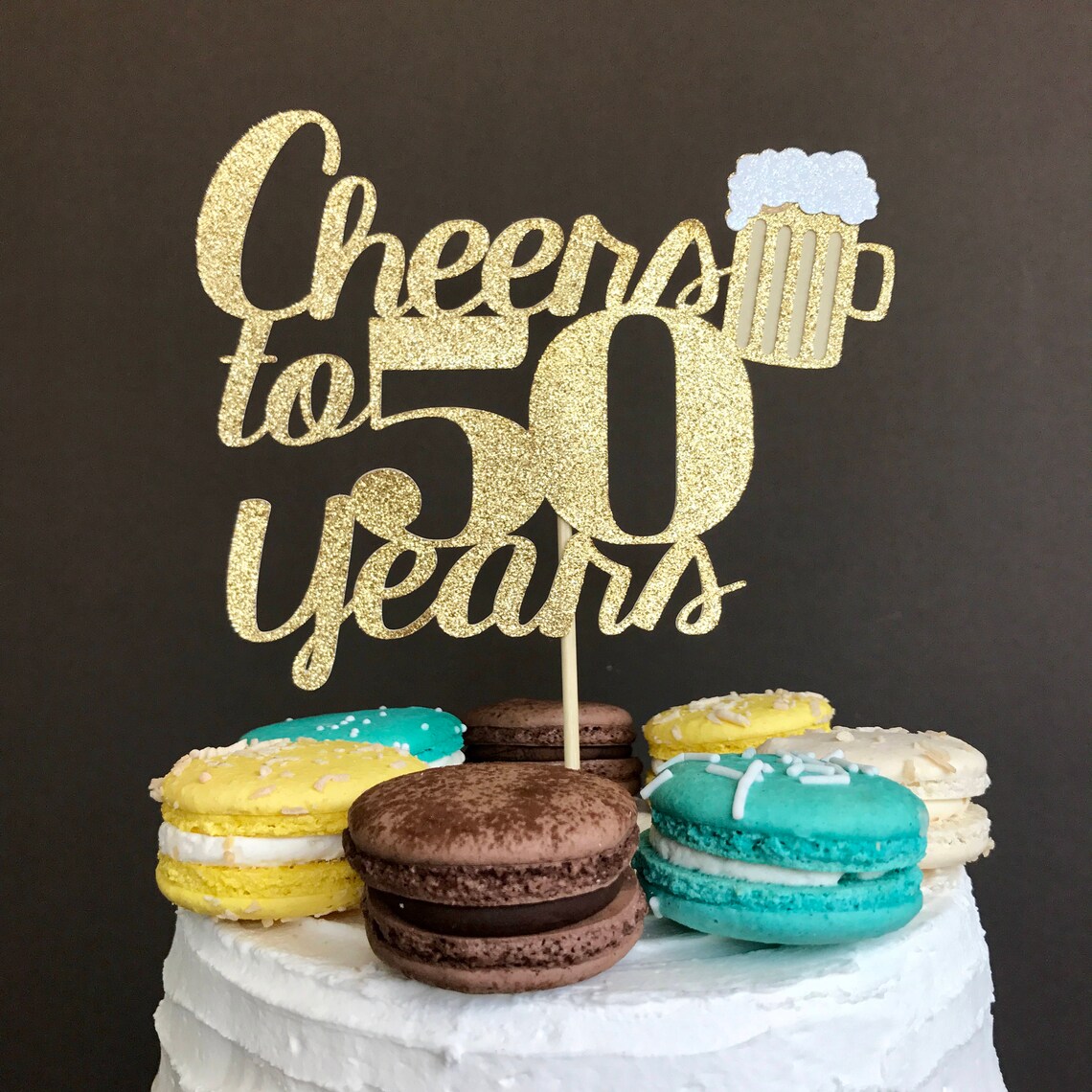 Cheers To 50 Years Cake Topper 50th Birthday Cake Topper Etsy Canada