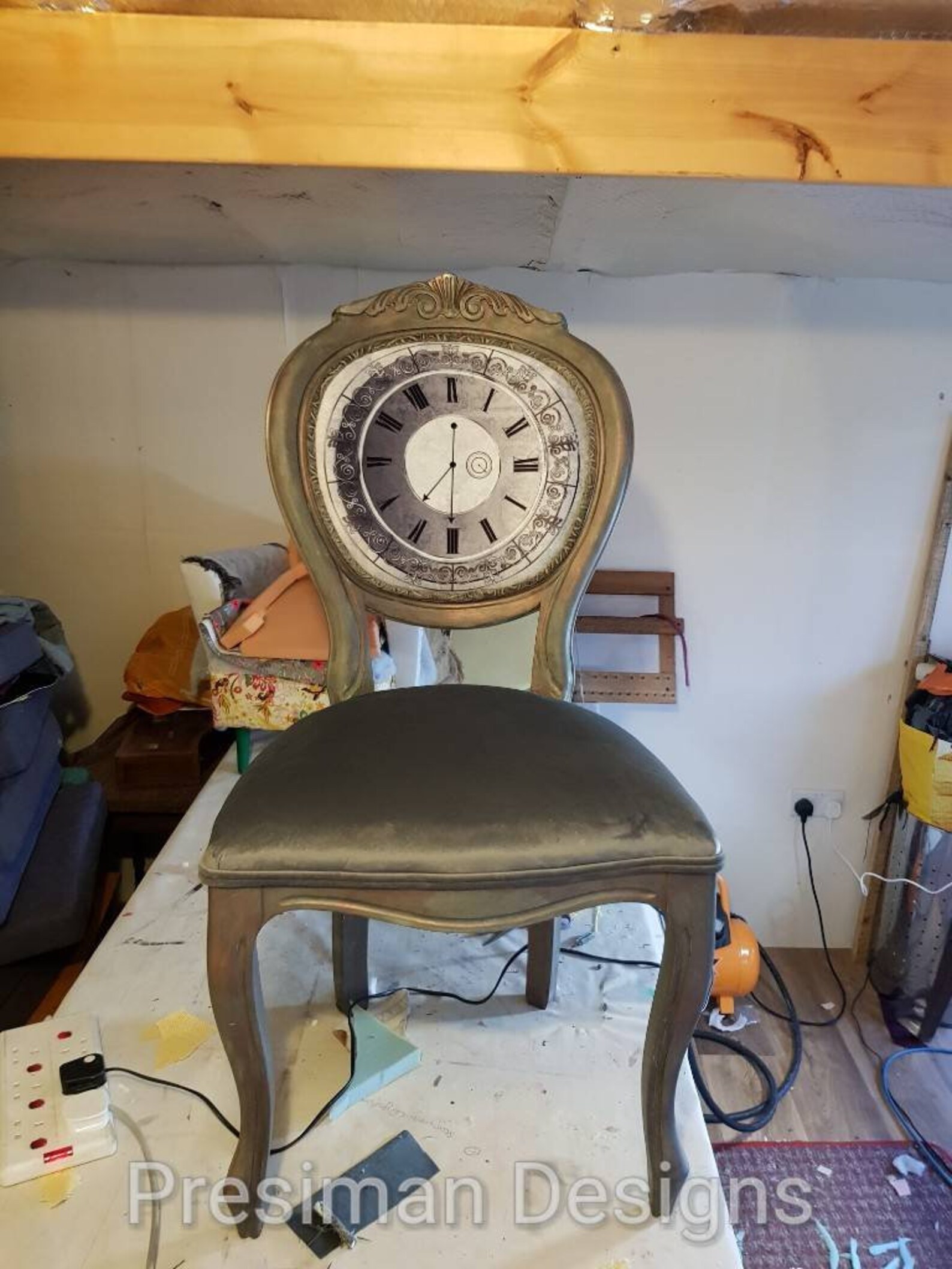 The Rusty Old Clock Chair by Presiman Designs - Etsy