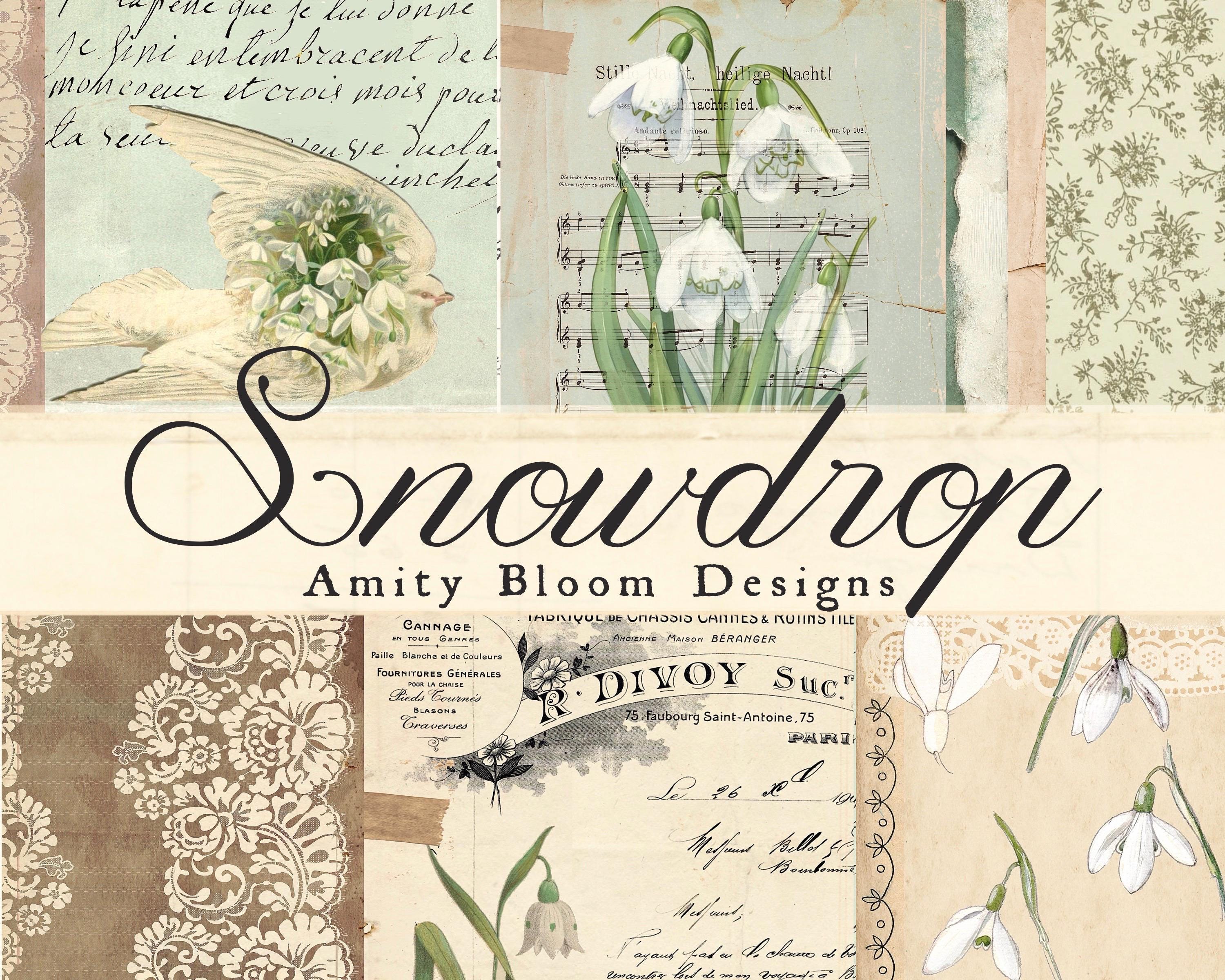 Snowdrop | Vintage Decorative Paper & Journal Artist Kit | Journaling ...