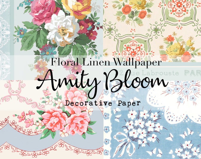 Floral Linen Wallpaper Decorative Paper - Etsy