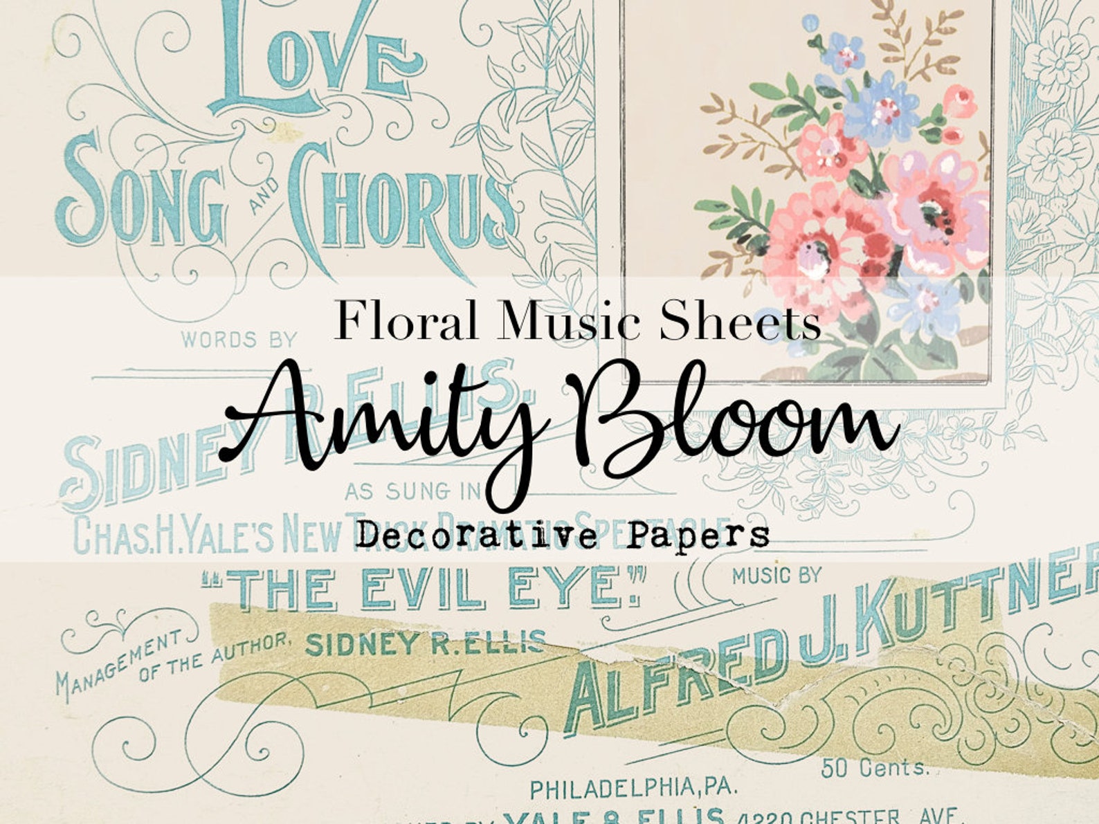 Floral Music Sheet Decorative Paper - Etsy