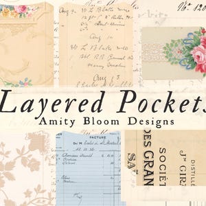 Vintage Layered Pockets | 20 Pockets 2 Sizes | Journal Ephemera - Etsy