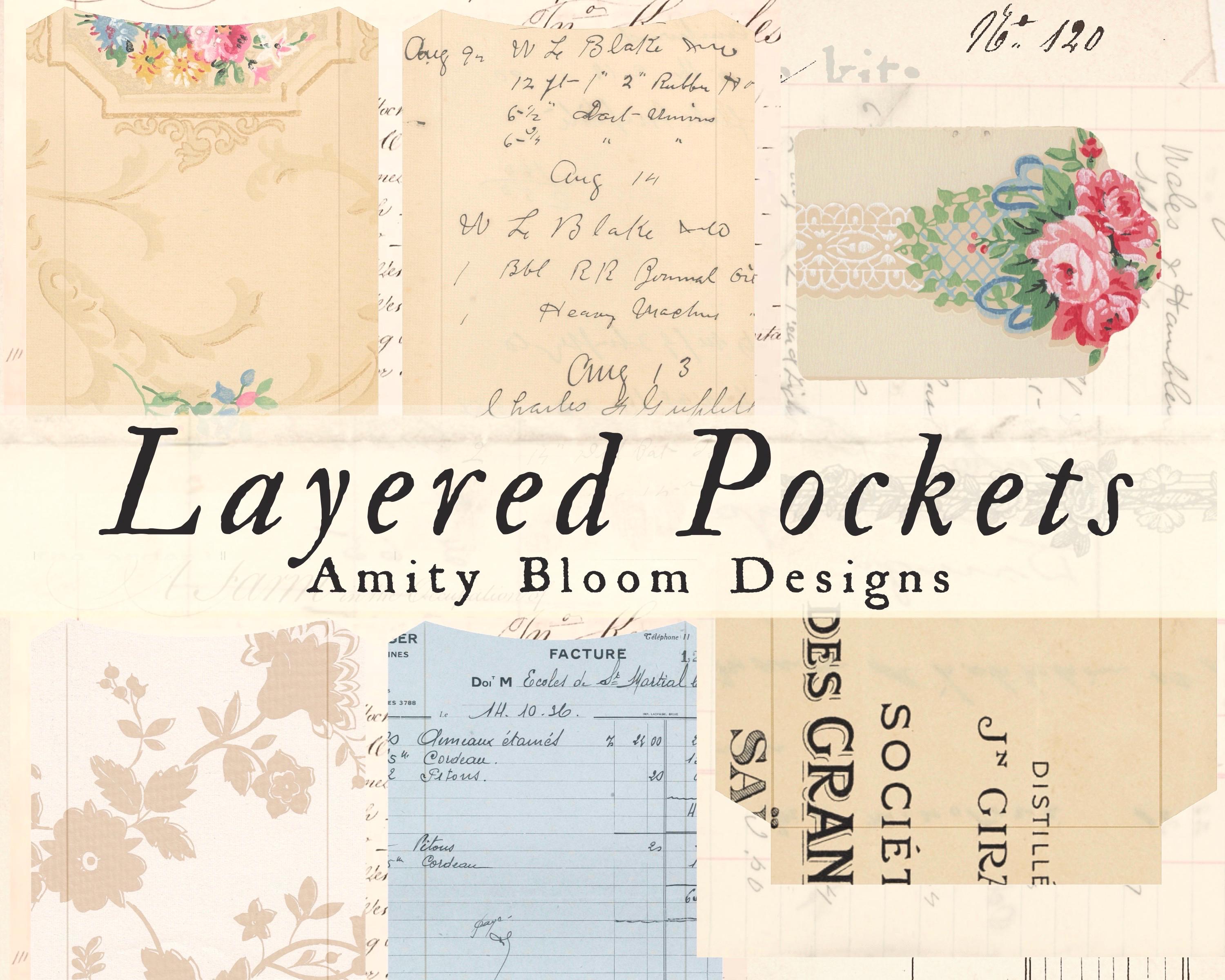 Vintage Layered Pockets | 20 Pockets 2 Sizes | Journal Ephemera - Etsy
