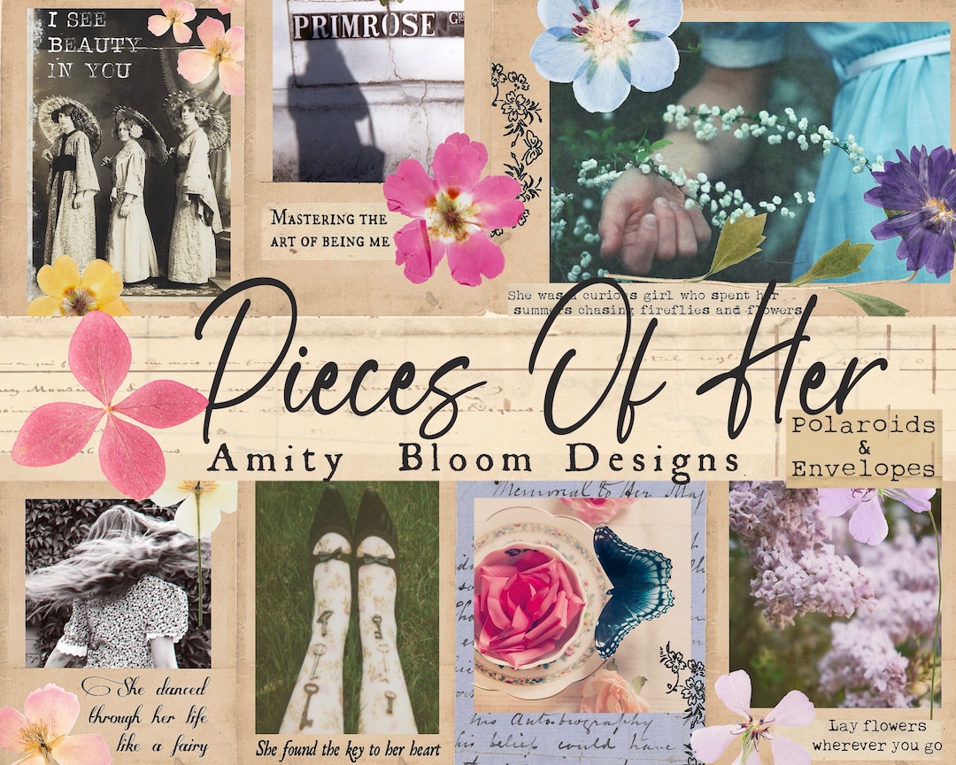 Pieces of Her | Vintage Polaroid & Envelope Journal Kit | Floral ...