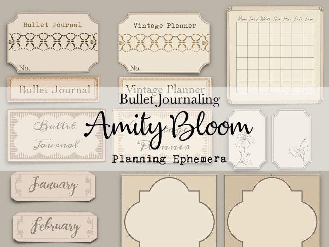 Vintage Planning Bullet Journaling Label Ephemera Kit - Etsy