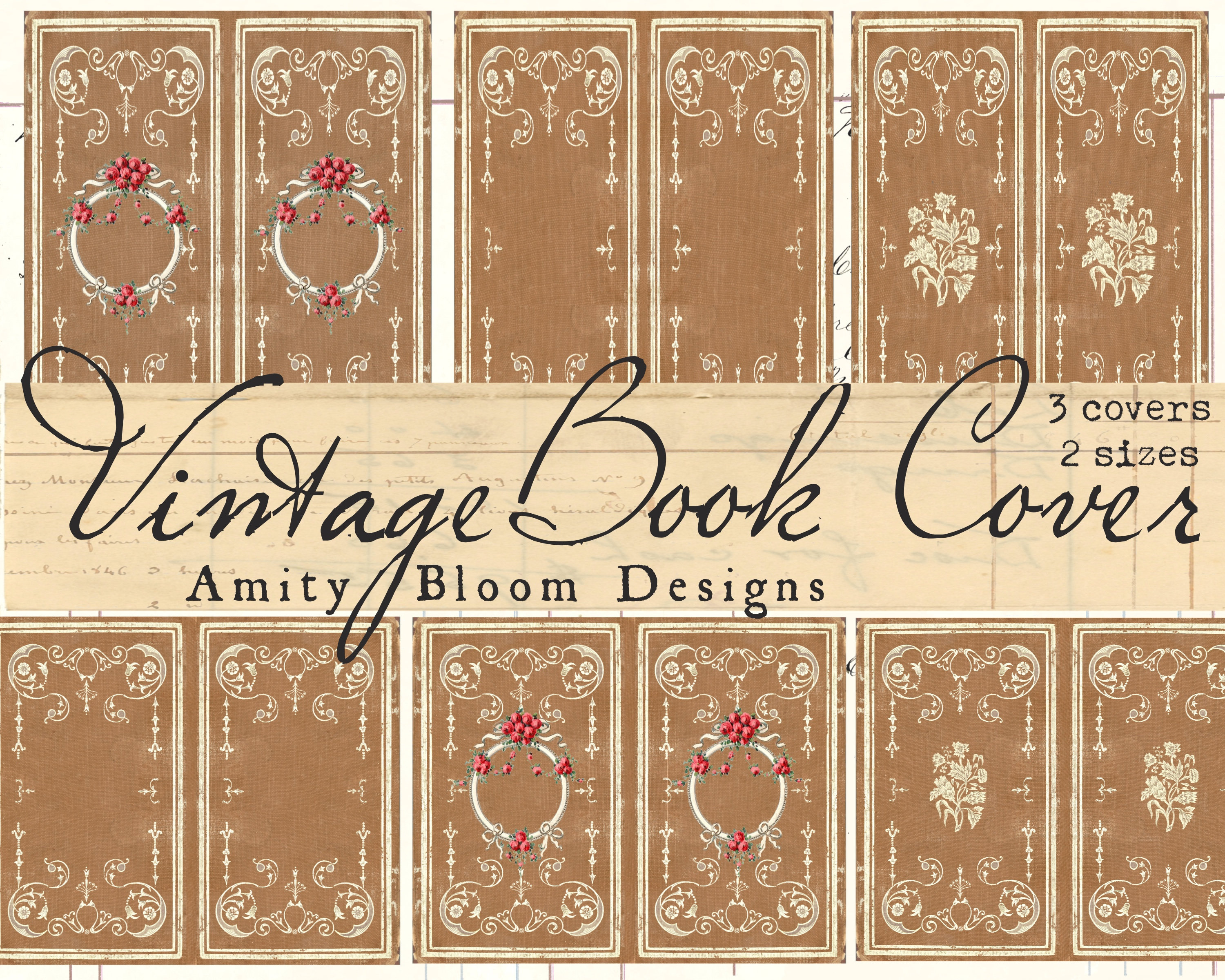 Vintage Old Book Covers | Antique Journal Cover - Etsy