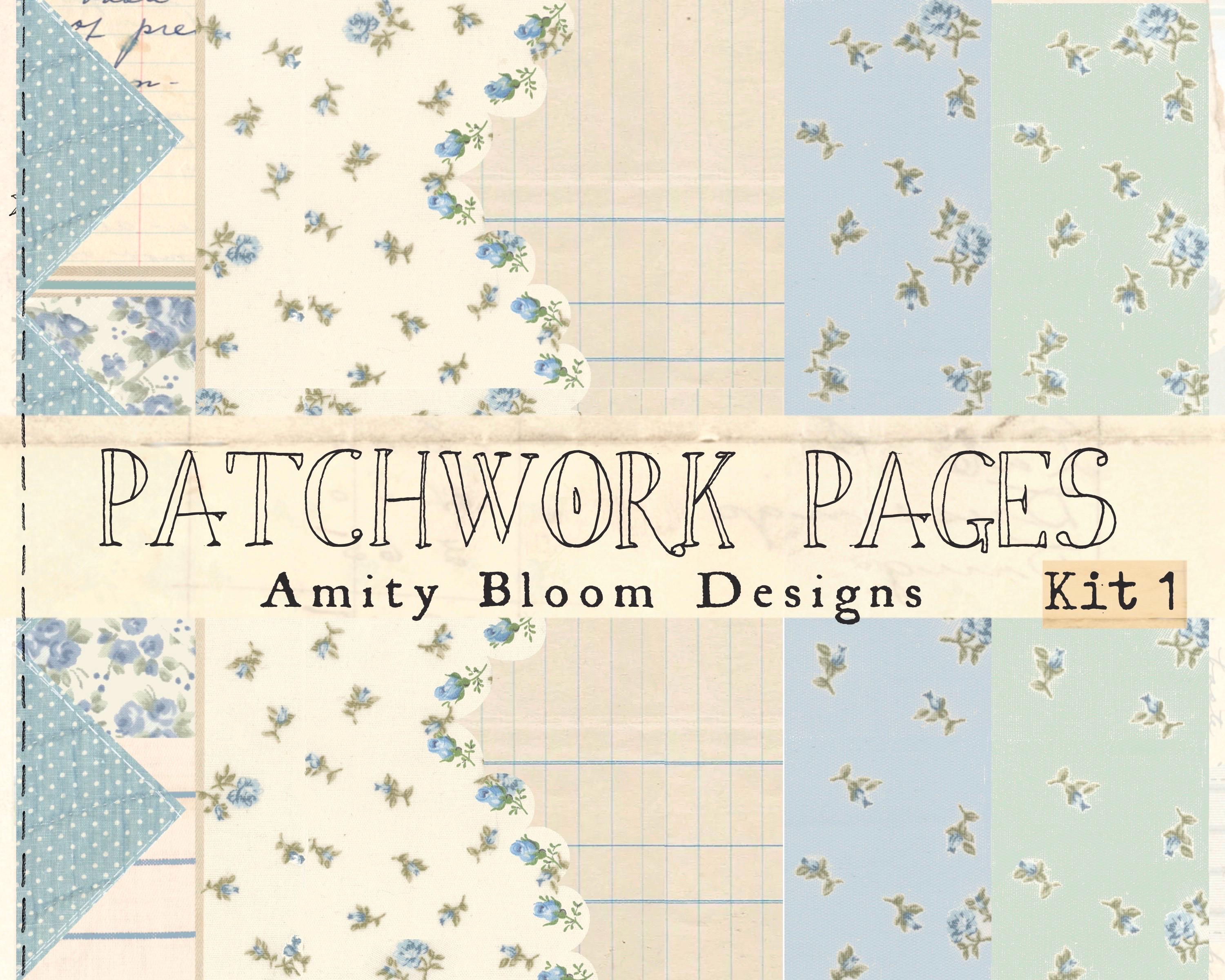 Patchwork Pages Quilted Paper Kit 1 | Slow Stiched Decorative Paper Kit ...