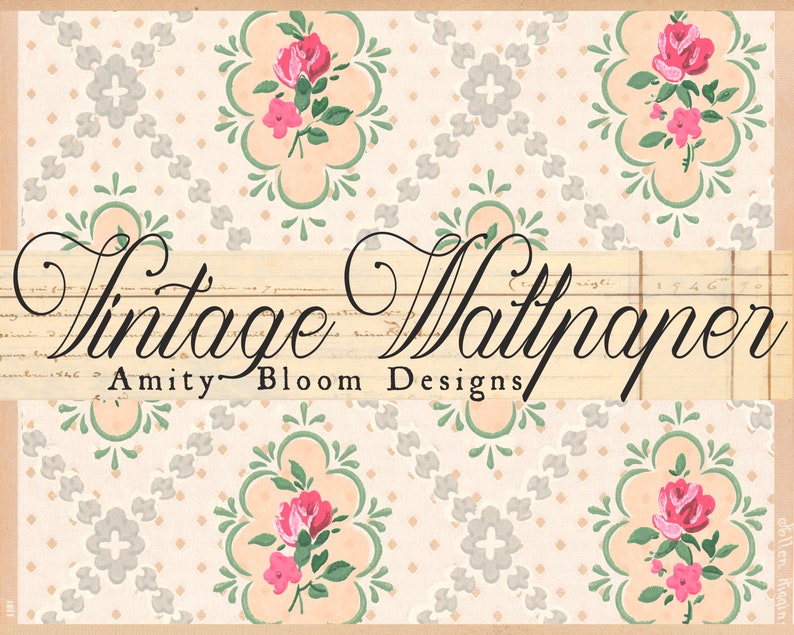 Vintage Floral Wallpaper Decorative Antique Paper - Etsy