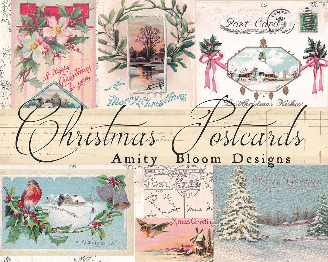 Christmas Postcards | Set of 30 | Decorative Ephemera Kit - Etsy