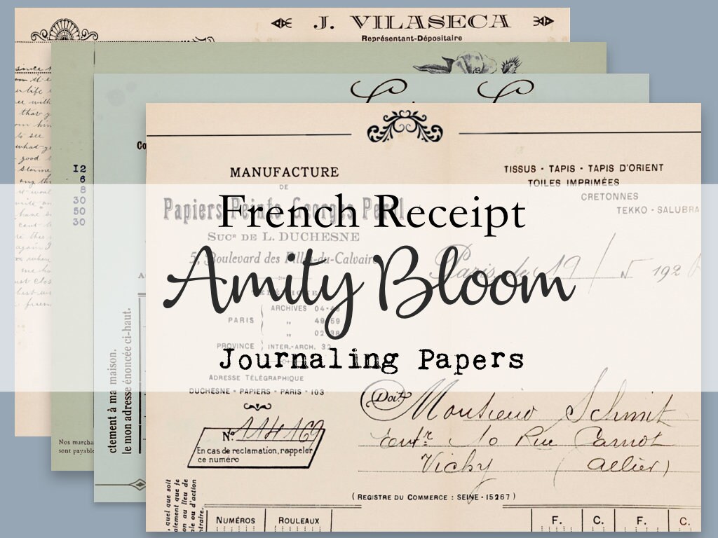 French Receipt Journaling Digital Papers - Etsy