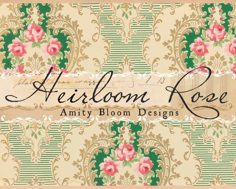 Heirloom Rose Decorative Antique Wallpaper Vintage Paper - Etsy