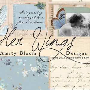 Her Wings | Vintage Decorative Poetry Paper & Journal Artist Kit - Etsy