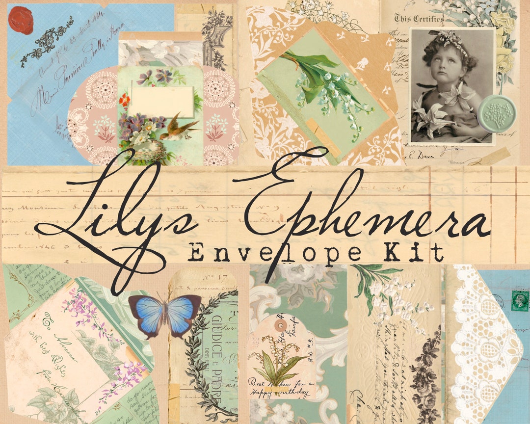 Lily's Envelope & Ephemera Kit | Vintage Decorative Paper | - Etsy