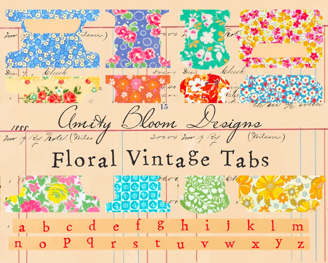 Floral Vintage Tabs - Etsy