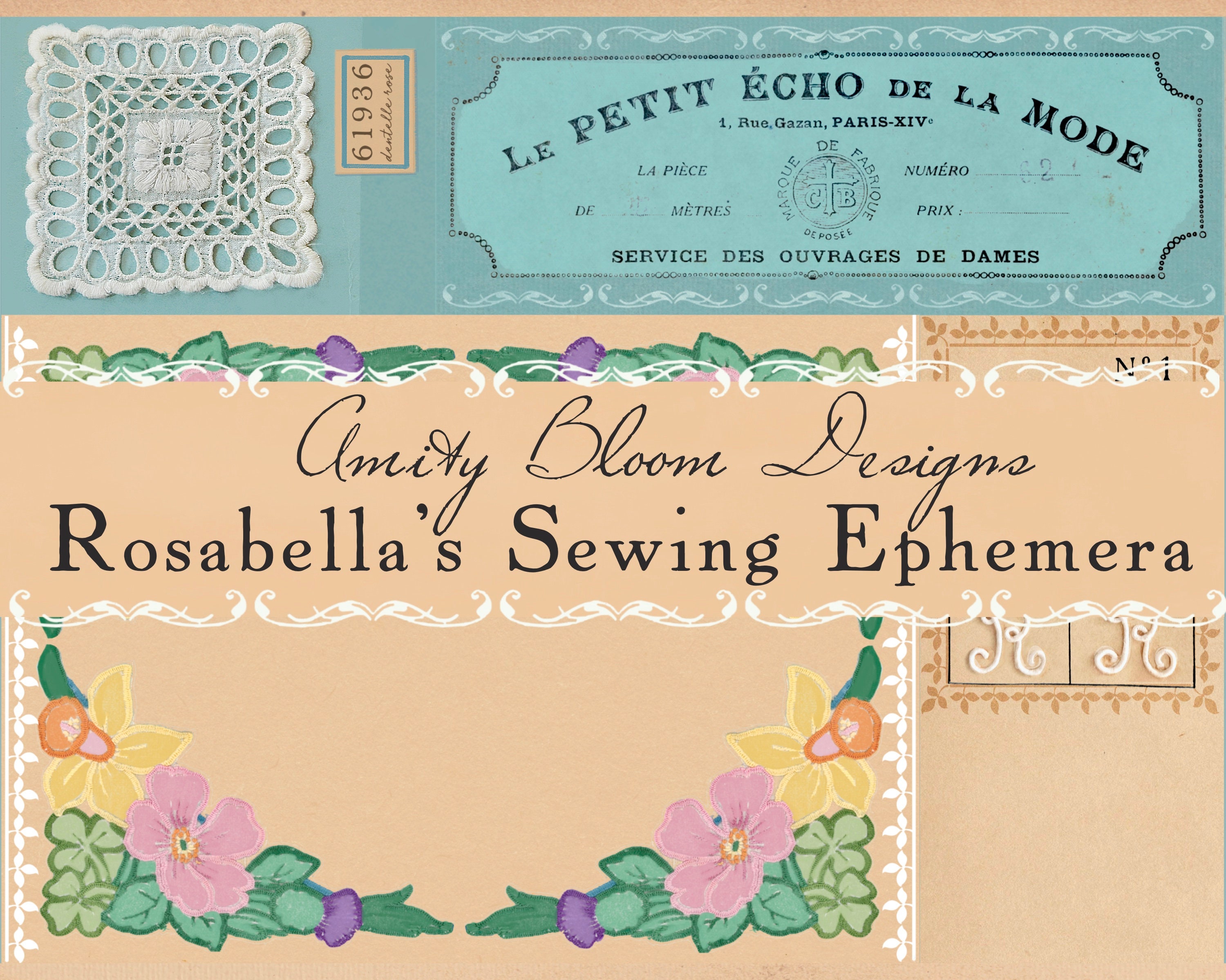 Rosabella's Sewing Ephemera Kit | Vintage Decorative Paper & Ephemera ...