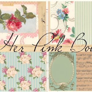 Her Pink Bow | Vintage Decorative Paper | Artist Journal Kit - Etsy