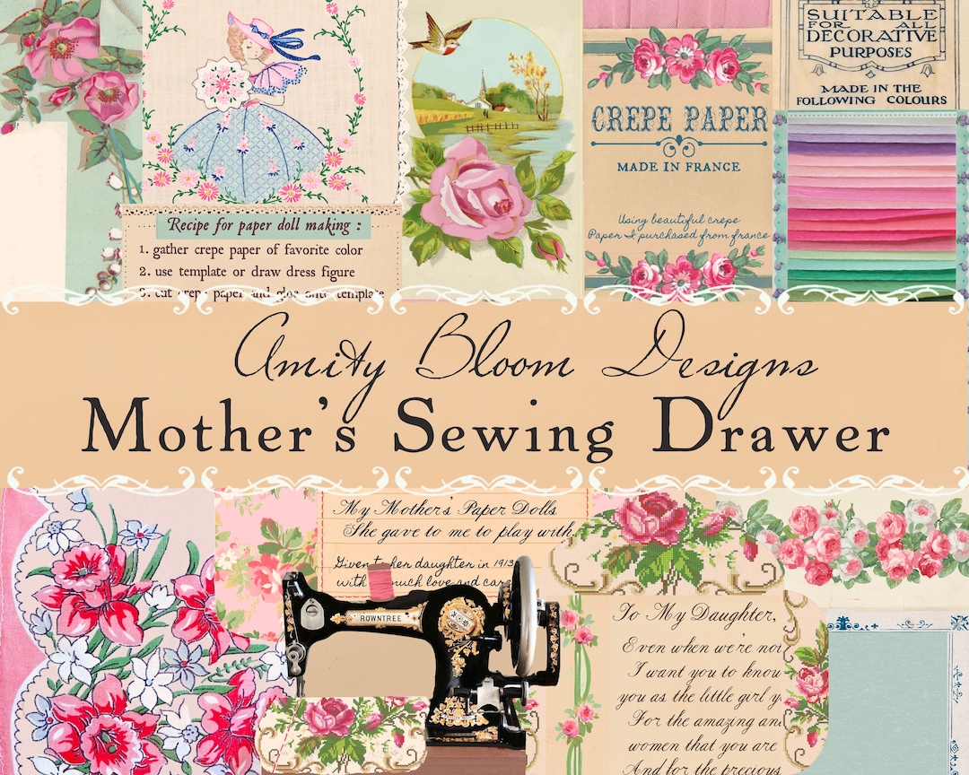 Mother's Sewing Ephemera Drawer | Vintage Decorative Paper & Ephemera ...