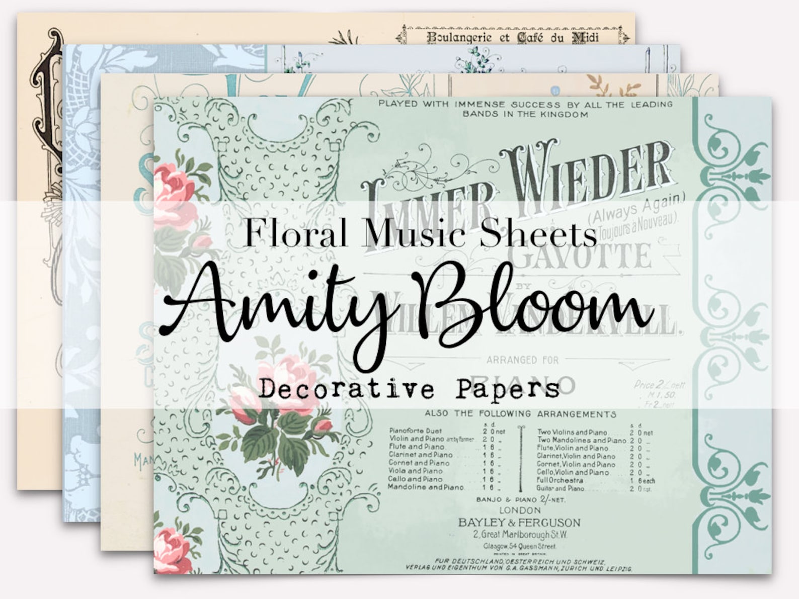 Floral Music Sheet Decorative Paper - Etsy